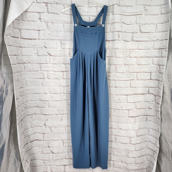 HALARA | Pants & Jumpsuits | Halara Overalls Blue Medium Wide Leg ...